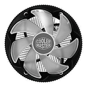 Cooler Master i70C LGA1700 ARGB Intel Low-Profile CPU Air Cooler, Anodized Black Aluminum Fins, Copper Insert Base, 95W TDP CPU Support, 120mm ARGB 3-Pin Fan for Intel LGA1700 For Desktop