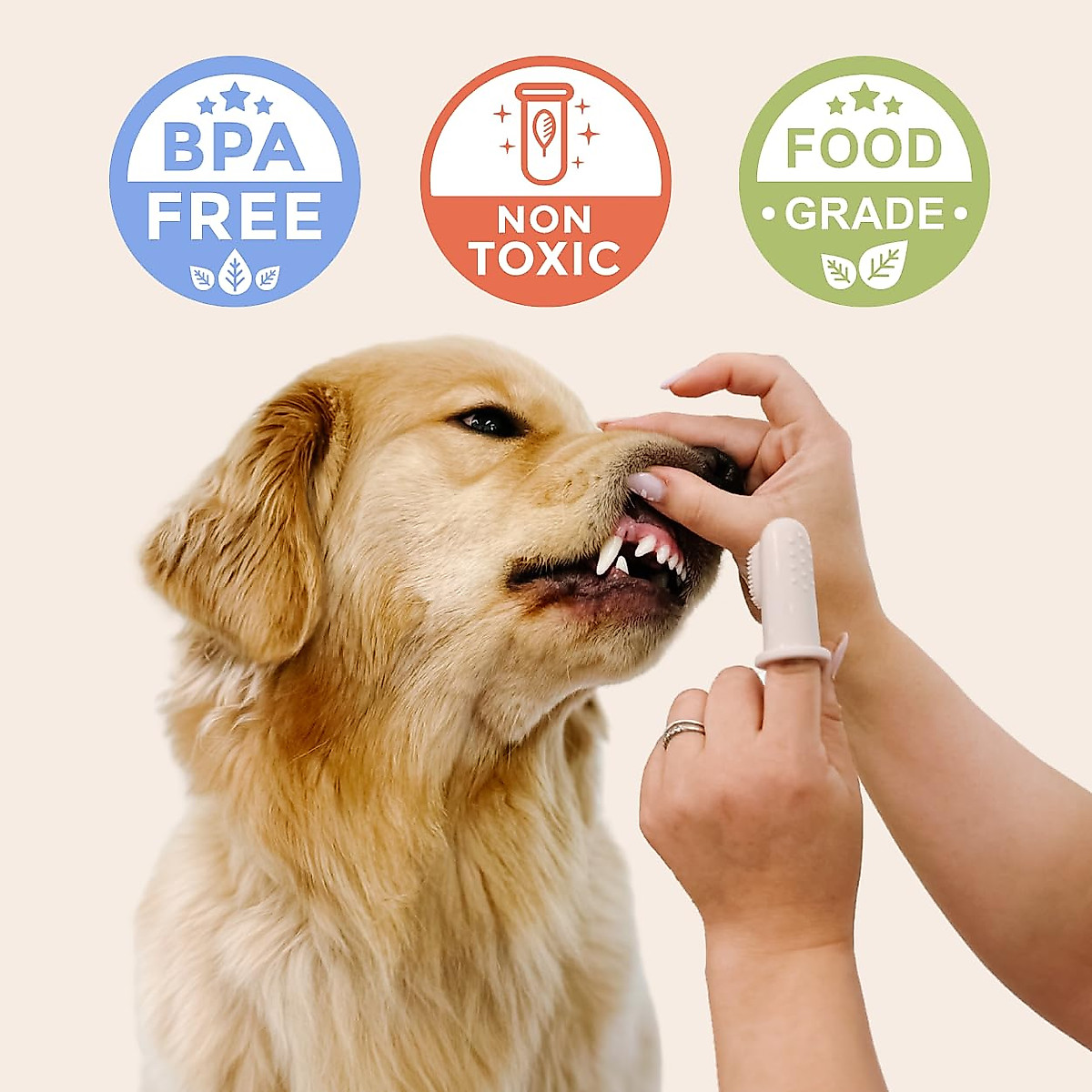 pupwell Puppy Breath Daily Dog Finger Toothbrush for Bad Breath, Removing Plaque and Tartar Buildup Made from Silicone (Slate Blue)