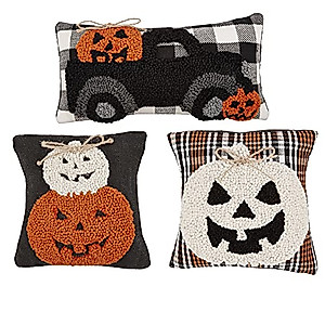 Mud Pie Halloween Mini Hook Pillow, Pumpkin