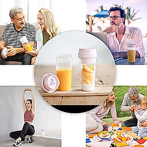 17PinHut Portable Blender, Personal Blender, With USB Magnetic contact charging, 14 oz Smoothie Blender, Made with high borosilicate glass Material Portable Juicer, Anti-silp Rubber Base, One-handed Drinking Mini Blender for Shakes and Smoothies