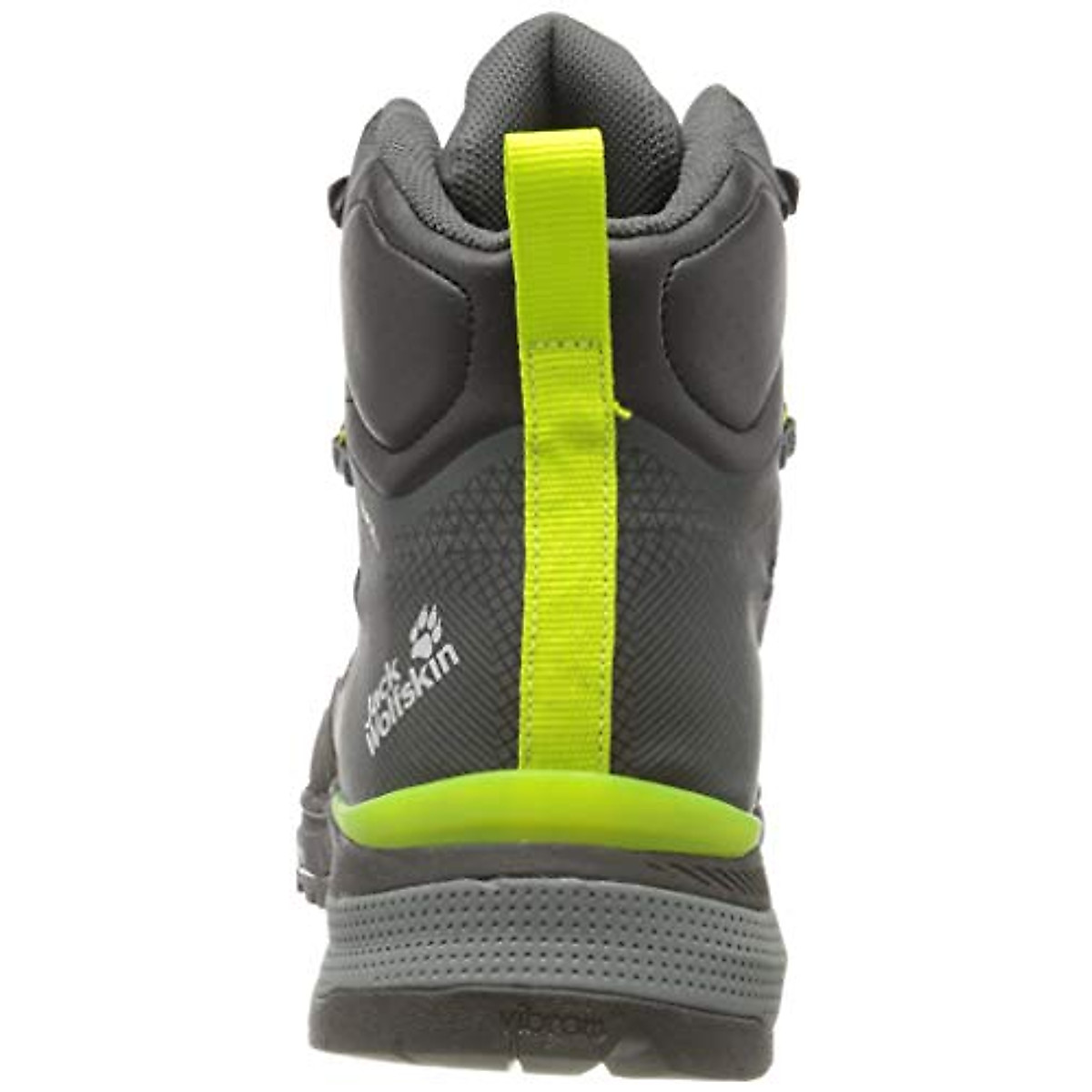 Jack Wolfskin Men's Force Striker Texapore Mid Hiking Shoe Boot, Dark Grey/Lime, 10