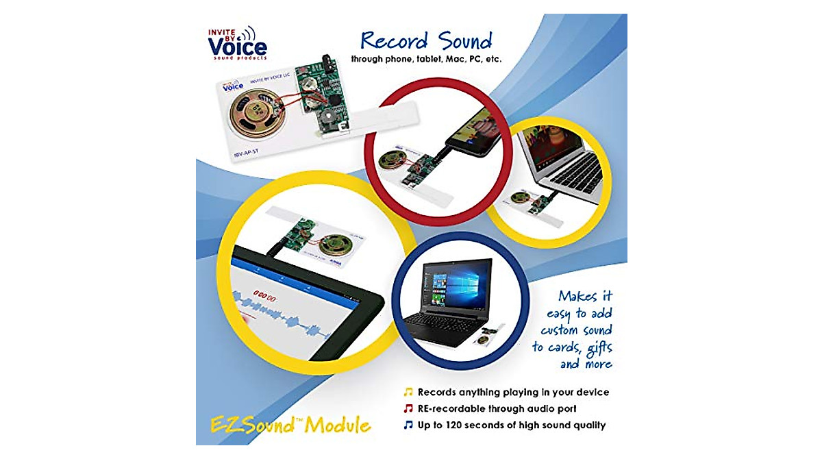 EZSound Module for DIY Audio Cards – Record 120 Secs of Clear Sound