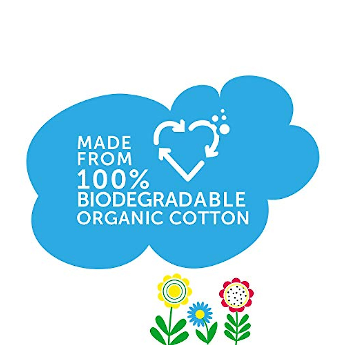 RAWGANIC Gentle Biodegradable Organic Cotton Baby Wipes | Hypoallergenic Wet Wipes for Nappy Change, Face and Body Cleansing | with Aloe Vera (6 Packs of 50 (300 Wipes))