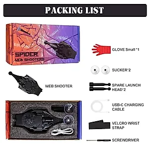 QHJIU Spider Web Shooter, Real Web Slinger That Actually Shoots for Kids, Cool Toy Things for Superhero Fans