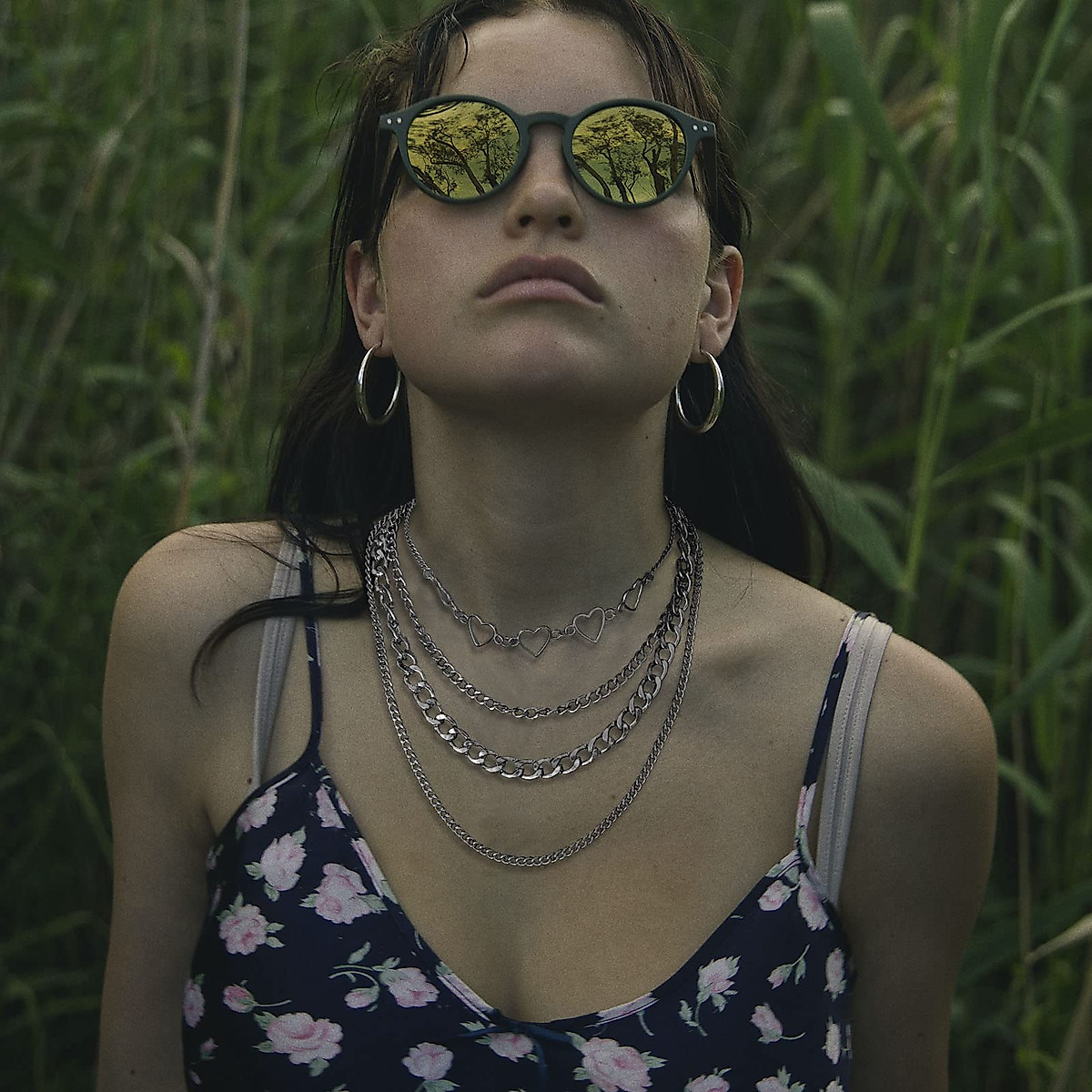 ZHIXUN 5 PCS Goth Necklaces Mens Chain Necklace Choker Emo Aesthetic Punk Jewelry Alt Clothes Y2k Accessories for Eboy Egirl Dream Smp Stuff-Style 2