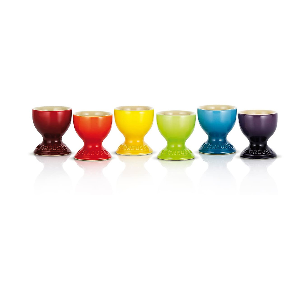 Le Creuset Stoneware Rainbow Egg Cups - Multicolour, Set of 6