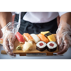 KingSeal 1000 Count Embossed Poly Foodhandling Gloves, Powder-Free, Quick Change, Size MEDIUM, Box Dispenser - 10 Packs of 100 Each