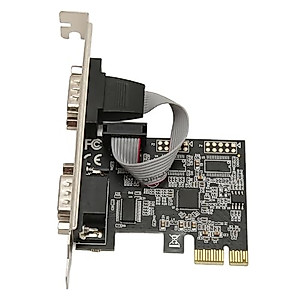 2 Port PCIE RS232 Serial Card with Full Size Bracket, Supports for Windows, for Linux, 256 Byte FIFO Depth, for POS Systems, Scanners, Printers
