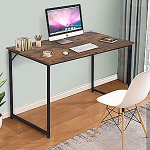 Computer Desk,39/47 inches Home Office Desk Writing Study Table Modern Simple Style PC Desk with Metal Frame (Brown, 39 inch)