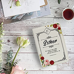 10x7 Inch Personalized Bible Cover – Create Your Own Design, Custom Bible Cover and Carrying Case with Handle – Leatherette Book Covers and Bible Case for Women - White (Design 3)