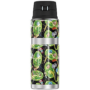 Rick and Morty Portal Mayhem THERMOS STAINLESS KING Stainless Steel Drink Bottle, Vacuum insulated & Double Wall, 24oz