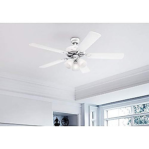 Westinghouse 7236400 Vintage Indoor Ceiling Fan with Light, 52 Inch, White