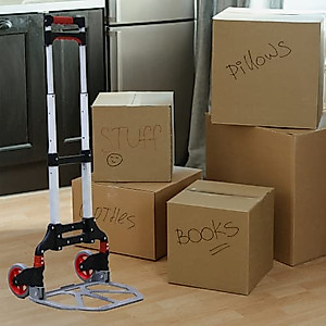 JXUFDHO Folding Hand Truck Portable Folding Dolly, Foldable Hand Truck Portable Dolly Cart Trolley Luggage Cart for Moving Home, Auto, Office,Travel Use, 180 lbs Capacity Aluminium