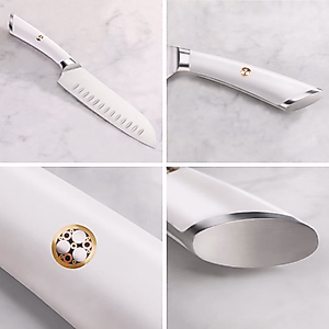 Cangshan ELBERT Series German Steel Forged 7" Santoku Knife (White)