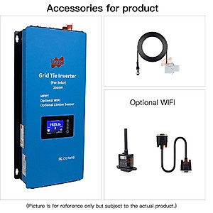 Marsrock 2000W PV Grid Tie Inverter Power Limiter Wide Voltage 45-90VDC for Solar Panel Input AC 240V (120V+120V)