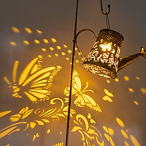 Solar Outdoor Lights, 90 LEDs Watering Can with Solar Powered Lights Outdoor by SPROUTMAVEN, Hanging Solar Lantern Metal Waterproof Garden Lights Decorations for Table Patio Yards Pathway Party