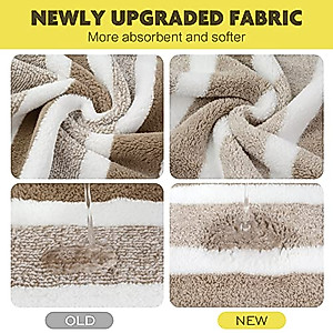 KinHwa Microfiber Hand Towels for Bathroom Soft and Absorbent Face Towels Brown Bathroom Hand Towels for SPA Hair Bath 16inchx30inch 2 Pack