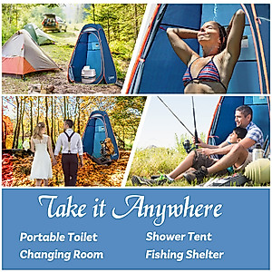 Pop Up Shower Tent,Portable Privacy Changing Tent,Instant Camping Dressing Bathroom Potty Tent for Camping Hiking Toilet Beach Picnic Fishing with Carrying Bag,6.9 FT Tall,by Zomake(RoyalBlue)