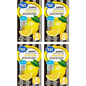 Great Value Sugar Free, Low Calorie ENERGY Lemonade Drink Mix Electrolyte .4 pack, -102021-v3