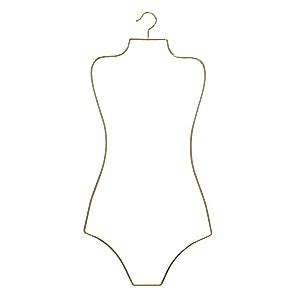 Generic Wire Body Shape Display Hanger, Dress Wardrobe Organizer Bathing Suit Coat Metal Rack for Kids Unisex Store Accessories Bedroom , Aureate