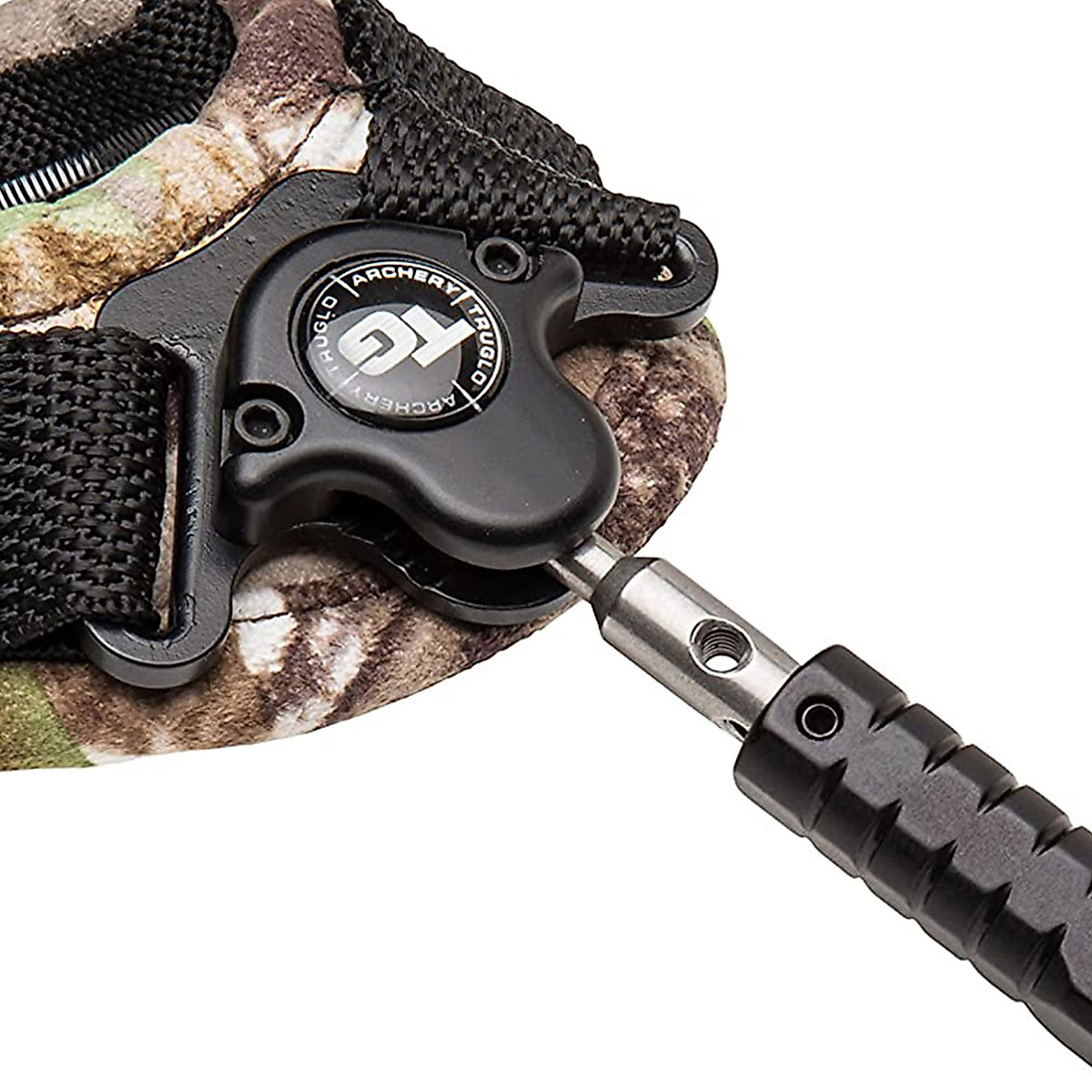 TRUGLO Detonator Ultra Hunting Dual Jaw Archery Bow Quick Release Wrist Strap with Stainless Steel Firing Mechanism and Adjustable Trigger, Camouflage
