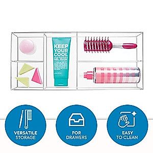 iDesign Clarity Wall Mount Nail Polish Storage Rack with 3 Shelves for Bathroom, Closet, Bedroom, Set of 1, Vanity Tray,42400