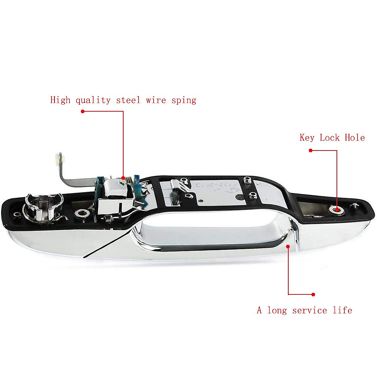 LEIMO KPARTS Exterior Chrome Door Handle Front Driver Passenger Side， Replacement for 2007-2013 Chevy Silverado Suburban Tahoe Avalanche, GMC Sierra Yukon, Cadillac Escalade | Replaces# 80546，80545