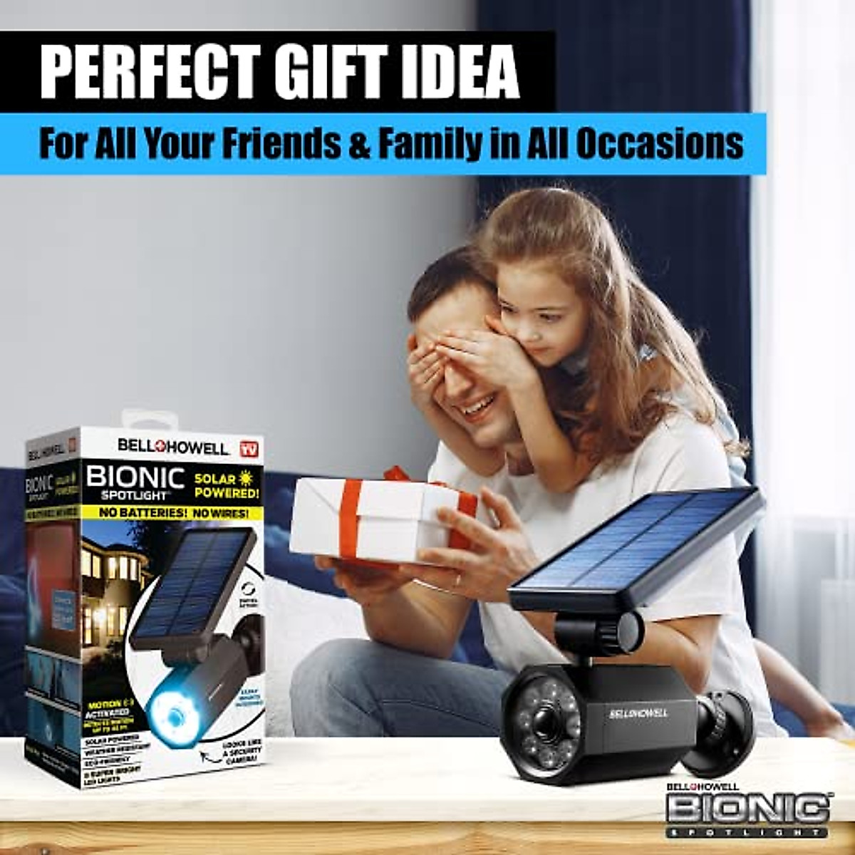 Bell+Howell Bionic Spotlight Original LED Solar Outdoor Lights with Motion Sensor Super Bright Outdoor Solar Lights Waterproof Landscape Lighting for Yard, Garden Outdoor Lighting As Seen On TV