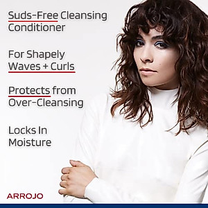 Arrojo Rogue Co-Cleanse Hair Conditioner – Cleansing Conditioner W/Chamomile & Acai Palm - Curl Conditioner For Curly Hair & Healthy Waves – Paraben & Sulfate Free Conditioner (8 oz)