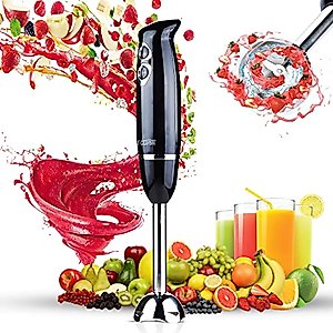 5 Core Handheld Blender, Electric Hand Blender 8-Speed 500W, Immersion Hand Held Blender Stick with Food Grade Stainless Steel Blades for Perfect for Smoothies, Puree Baby Food & Soup