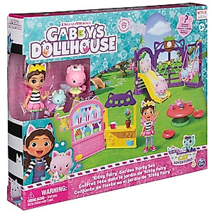 Gabby’s Dollhouse, Kitty Fairy Garden Party, 18-Piece Playset with 3 Toy Figures, Surprise Toys & Dollhouse Accessories, Kids Toys for Girls & Boys 3+