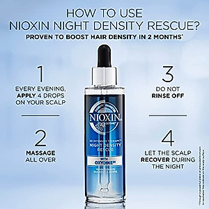 Nioxin Night Density Rescue, Overnight Leave-in Treatment, Antioxidant Serum for Hair Density and Thickness, 2.4 fl oz