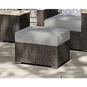 Homestyles Boca Raton Outdoor Ottoman, 1 Seat, Grey