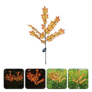 OSALADI Lighted Maple Tree Fall Decor Outdoor 2pcs LED Solar Landscape Light Simulation Maple Leaf Landscape Led Pathway Lights Villa Outdoor Pathway Decor Outdoor Fall Decor