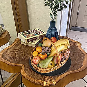 SINJEUN 8 PCS 12 Inch 360° Rotating Swivel, Rotating Swivel Stand Turntable Lazy Susan Monitor Stand for Plants, Models and Handicraft, Black
