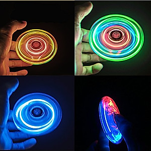 FIGROL 2 Pack Fidget Spinners｜LED Light Up Crystal Fidget Spinners for Children｜Glow in The Dark Goodie Bag Stuffers Classroom Prizes Return Gifts