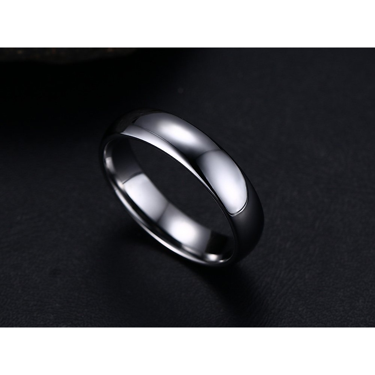 Mealguet Jewelry Free Engraving-Personalized His Hers Domed Plain Simple Tungsten Carbide Wedding Promise Engagement Ring Bands,6mm