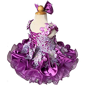 Jenniferwu G588 Infant Toddler Baby Newborn Little Girl's Pageant Party Birthday Dress Purple Size 3T