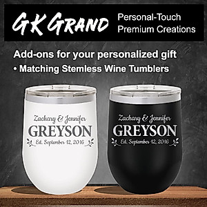 Personalized Cutting Board Wedding Gift Live Edge Cherry Wood - Engraved Unique Customized Artisan Rustic Display Bride Groom Couple Newlywed Anniversary Housewarming Christmas Bridal Shower