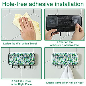 Lyetny Towel Holder Wall Mounted Towel Rack Bathroom Decor Bathrobe Robe Coat Clothing Beautiful Green Dragonfly Bath Towel Hanger Storage Organizer