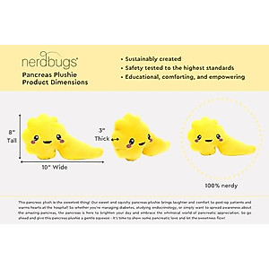 nerdbugs Pancreas Plush - Sucrose, Yet so far! Diabetes Gift/Pancreatitis Gift/Get Well Gift/Health Education Toy/Surgery Gift/Anatomy Plush Organ Gift