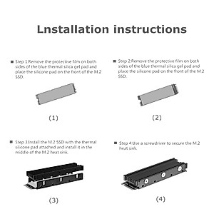 NVMe Heatsinks for M.2 2280mm SSD Double-Sided Cooling Design（red）