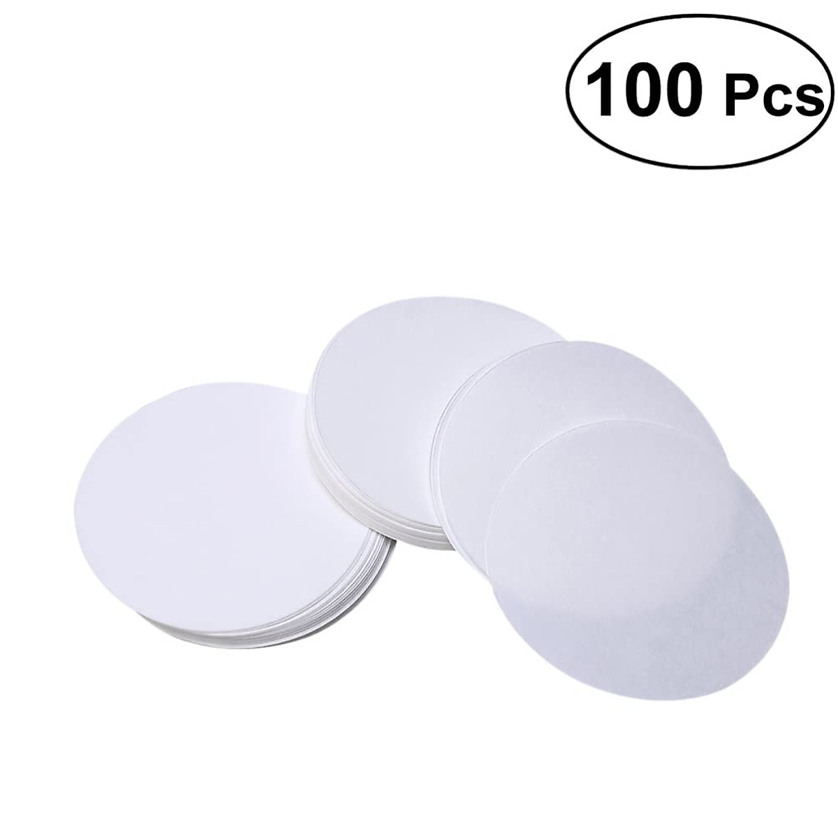 Hemobllo Filter Paper 100 Pcs Filters Cooking Strainer for Medium Rate Qualitative Grade Lab Paper Funnel Disc Equipment Glass White Paper Funnel P5 Qualitative Qualitative