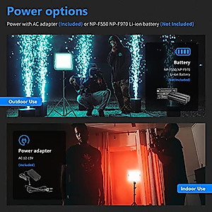 Neewer 660 RGB Led Video Light with APP Control, 360°Full Color Video Lighting, CRI 97+ with Barndoor/U Bracket for Gaming, Streaming, YouTube, Webex, Broadcasting, Web Conference, Photography