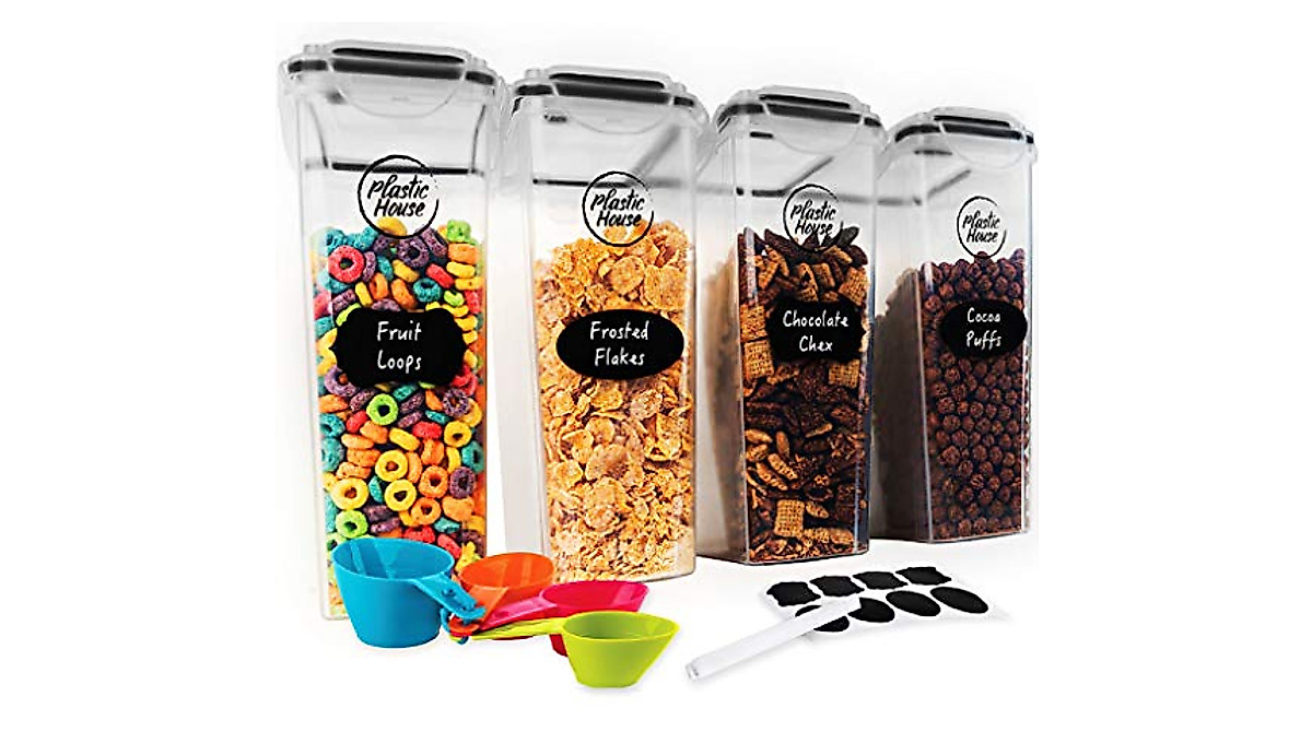 Plastic House Large Cereal Storage Set - Airtight & BPA-Free
