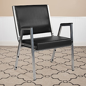 EMMA + OLIVER 1000 lb. Rated Black Antimicrobial Vinyl Bariatric Medical Reception Arm Chair