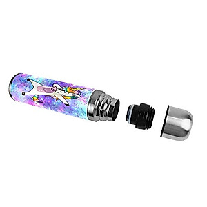 Unicorn Water Bottle Stainless Steel Insulated Thermos Kids Metal Resuable Vacuum Galaxy Bottle with Leather Bottle Holder 16 Oz(500 ml)