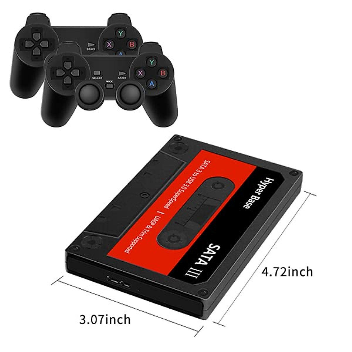 Retro Game Console Made by 500G External Hard Drive, Emulator Console Built-in 48,045 Games, Batocera Game System 62 Emulators Compatible with PSP/ATARI/3DO/MAME, Plug and Play in Windows