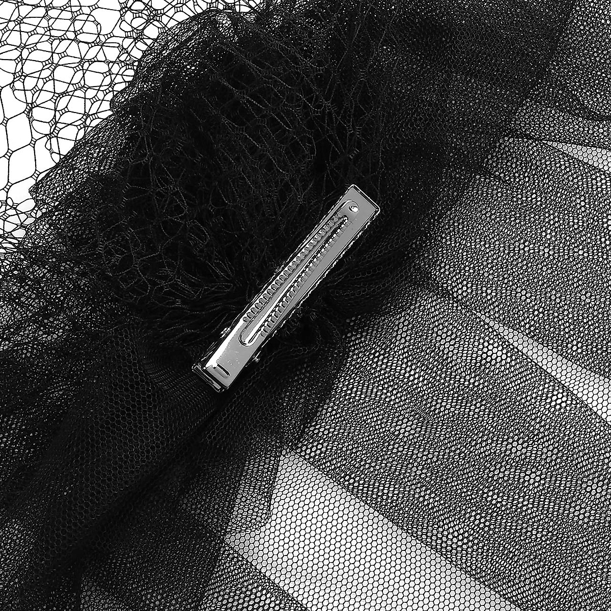 CHIC DIARY Bridal Veils for Halloween Women Birdcage Mesh Face Veil with Hair Clip for Bride Tea Cocktail Party Wedding (Black)