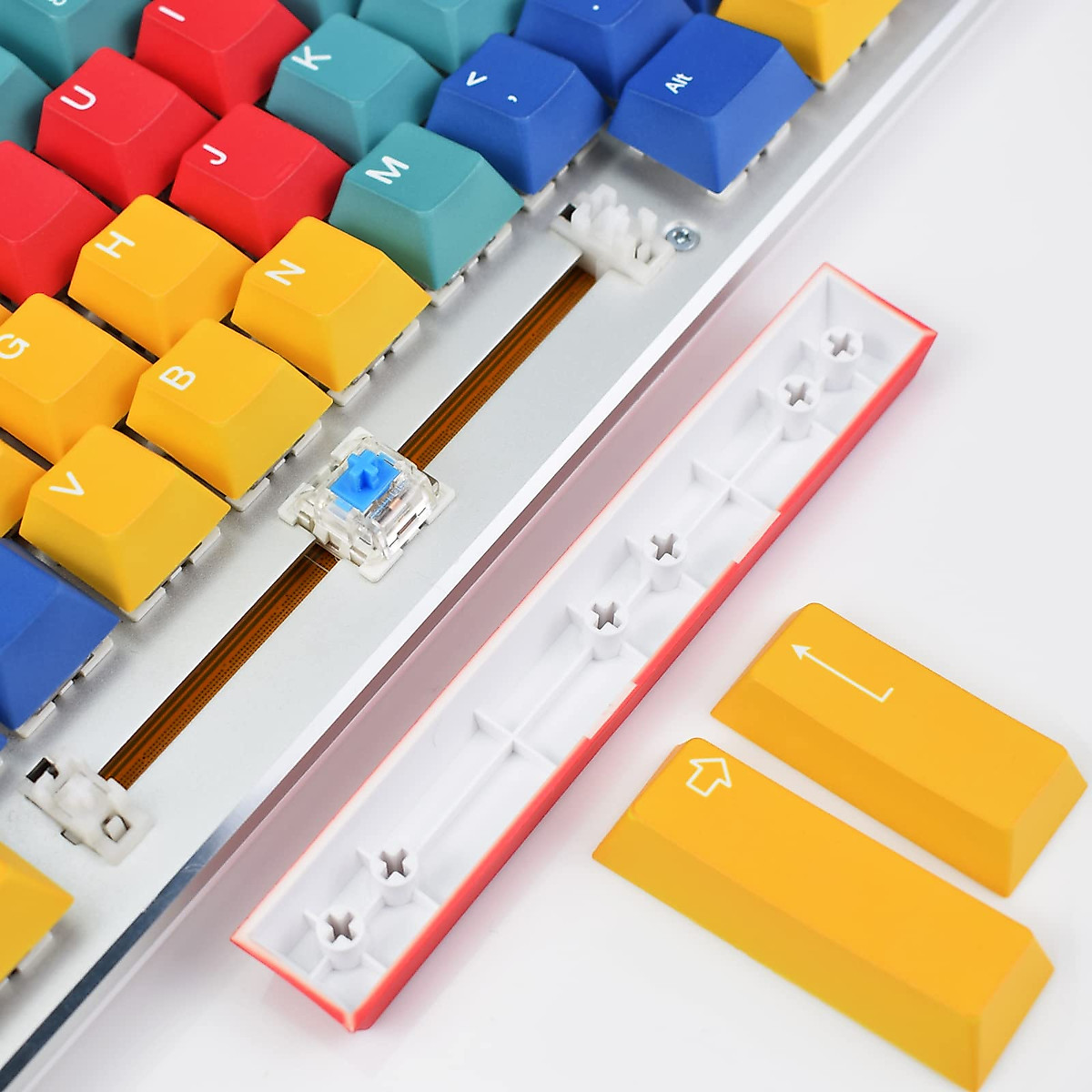 MOLGRIA Tint Plates Keycaps, 133 Set Colorful Keycaps for Gaming Keyboard, PBT Cherry Profile Dye Sublimation Keycap for Gateron Kailh Cherry MX 104/87/74/61 60 Keyboard